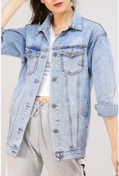 Combinbox Yırtıklı Boyfrend Kot Ceket