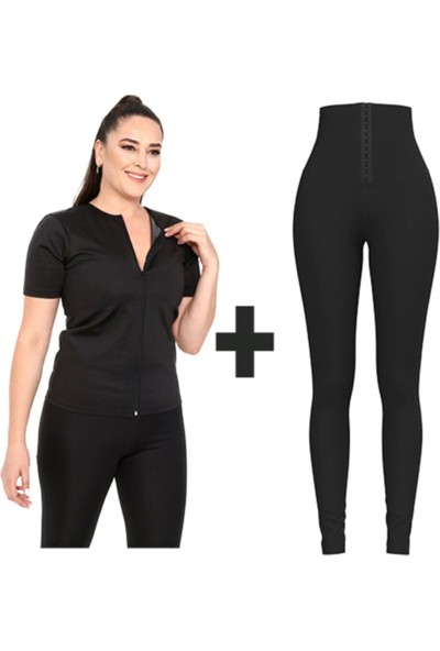 Alya Korse Sauna Kopçalı Kısa Kol Takım (Extra Yakıcı Takım 1) Alya Korse Sauna Kopçalı Kısa Kol Takım (Extra Yakıcı Takım 1)