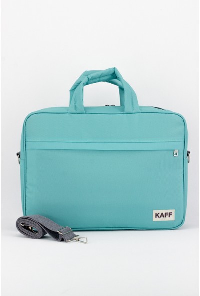 Kaff Oxford Su Geçirmez Kumaş Omuz Askılı - Tutma Saplı 15.6 '' Mint Laptop ve Evrak Çantası