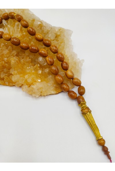 Tespih İmparatorluğu 12MM Pirinç Imameli Ahşap Bej Kuka Tespih