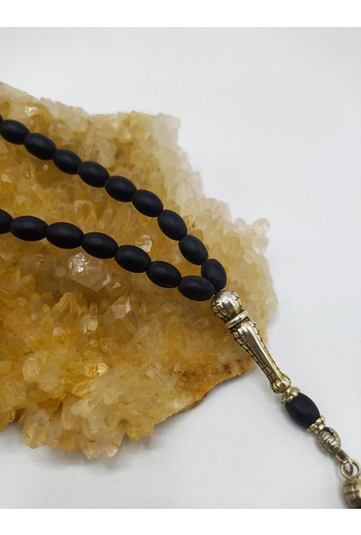 Tespih İmparatorluğu Siyah Mat Doğaltaş Tespih