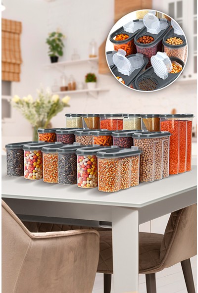 Meleni Home 18'li Sızdırmaz Çift Kapaklı Erzak Saklama Kabı Seti 6x ( 1250 Ml, 1700 Ml, 2250 ml ) Meleni Home 18'li Sızdırmaz Çift Kapaklı Erzak Saklama Kabı Seti 6x ( 1250 Ml, 1700 Ml, 2250 ml )