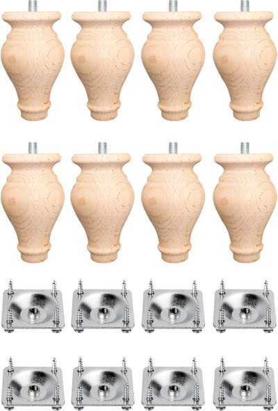 Turan Ahşap Tv Ünitesi Ayağı - Koltuk Ayağı - Baza Ayağı - Ahşap Ayak