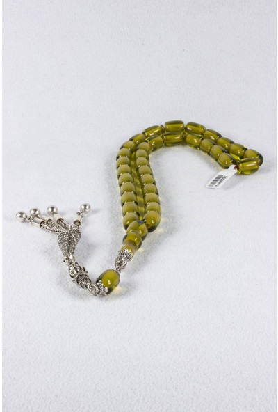 Tesbih Kardeşliği Çubuk Malzeme Necef Benzetmesi Yeşil Sıkma Kehribar Tesbih TSB0591