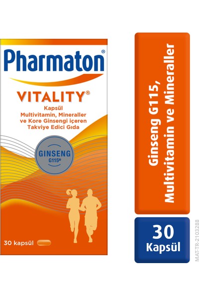 Pharmaton Vitality 30 Kapsül - Ginseng G115, Multivitamin ve Mineraller Pharmaton Vitality 30 Kapsül - Ginseng G115, Multivitamin ve Mineraller