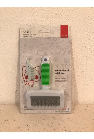 Pera Pera-2'li Kedi Köpek Tüy Tarama Telli Fırça Tarak Seti Pera Pera-2'li Kedi Köpek Tüy Tarama Telli Fırça Tarak Seti