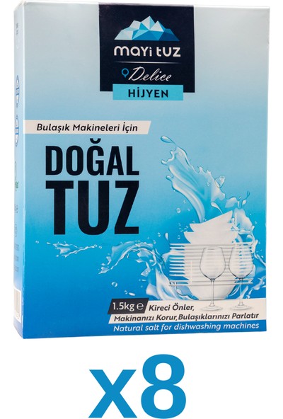 Mayi Tuz Doğal Bulaşık Makinesi Tuzu 8 Adet