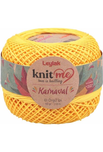 Leylak Knit Me Karnaval El Örgü Ipi Sarı 06487 50 Gr.