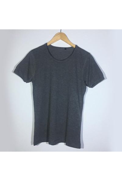 Knidos Butik Kesik Yaka Gri T-Shirt