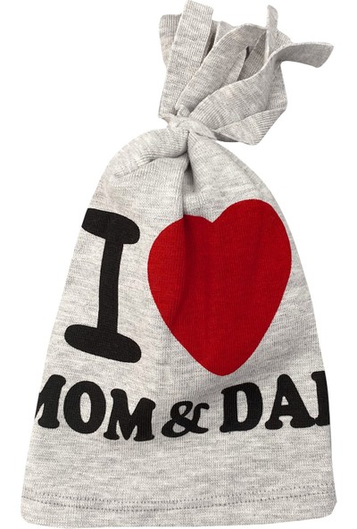 Minitoy Püsküllü Mom&dad Bebek Şapka Bere Gri