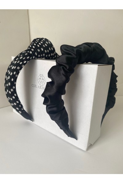 Csr Aksesuar Krem Puantiyeli Taç Seti