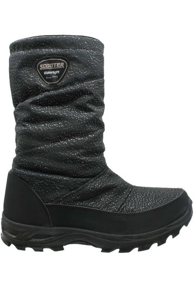 Scooter Su Geçirmez Siyah-Gümüş Kadın Kar Botu Z5553TSQ