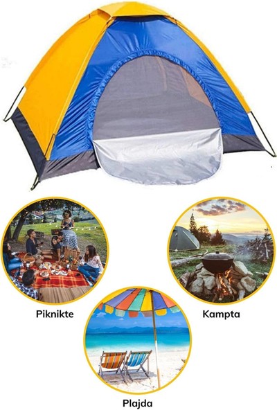 maxilife 10 Kişilik Renkli Dayanıklı Kamp Çadırı 300X300X170