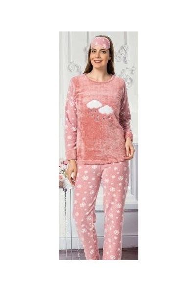 Glisa Bulut Desenli Polar Wellsoft Pijama Takımı Göz Bandı ile Birlikte Glisa Bulut Desenli Polar Wellsoft Pijama Takımı Göz Bandı ile Birlikte