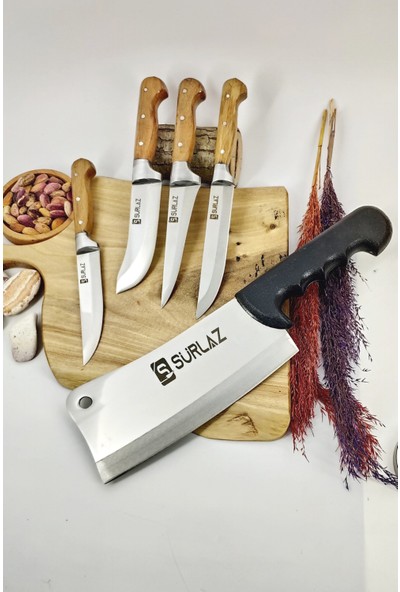 SürLaz Sürmene Satır Zırhlı 5 Parça Mutfak Bıçak Seti