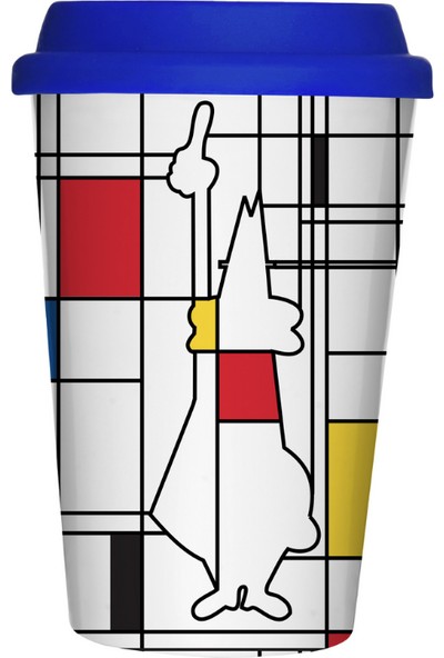 Bialetti Mondrean Porselen Take Away Mug Kapaklı Bialetti Mondrean Porselen Take Away Mug Kapaklı