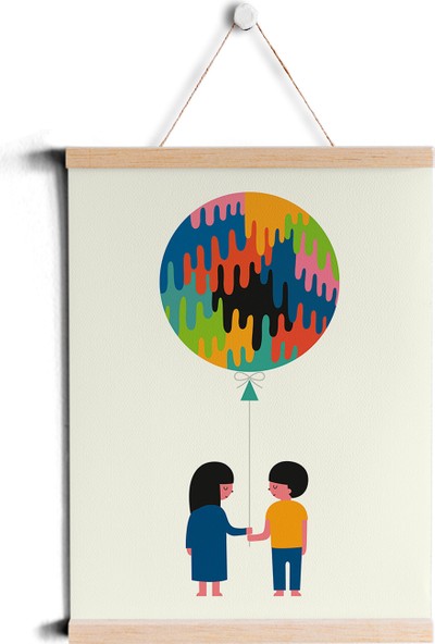 Carettart Dilek Tutmak Pu Deri Çocuk Odası Duvar Tablosu