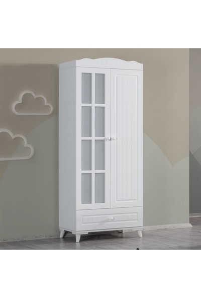 Gardrop, MDF Lion 2 Kapılı Bebek Odası Dolabı Gardrop, MDF Lion 2 Kapılı Bebek Odası Dolabı
