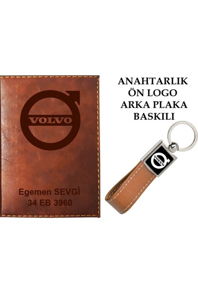Promosyon Denizi Plakanıza ve Isminize Özel Lazer Baskılı Volvo Logolu Taba Ruhsat Kabı ve Anahtarlık Promosyon Denizi Plakanıza ve Isminize Özel Lazer Baskılı Volvo Logolu Taba Ruhsat Kabı ve Anahtarlık