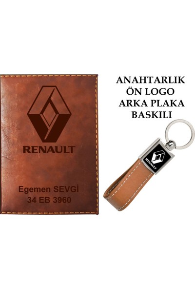 Promosyon Denizi Plakanıza ve Isminize Özel Lazer Baskılı Renault Logolu Taba Ruhsat Kabı ve Anahtarlık Promosyon Denizi Plakanıza ve Isminize Özel Lazer Baskılı Renault Logolu Taba Ruhsat Kabı ve Anahtarlık