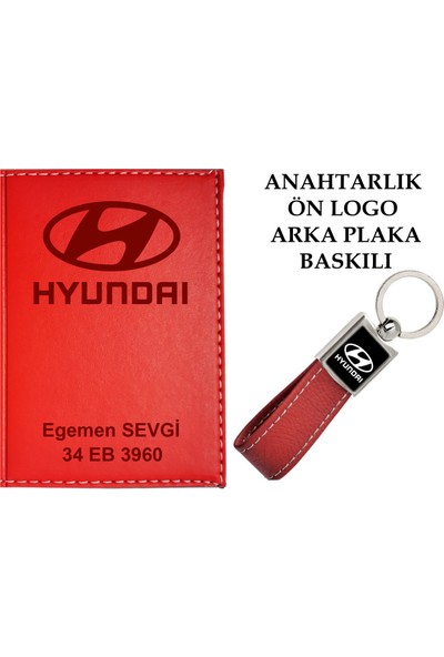 Promosyon Denizi Plakanıza ve Isminize Özel Lazer Baskılı Hyundaı Logolu Kırmızı Ruhsat Kabı ve Anahtarlık Promosyon Denizi Plakanıza ve Isminize Özel Lazer Baskılı Hyundaı Logolu Kırmızı Ruhsat Kabı ve Anahtarlık