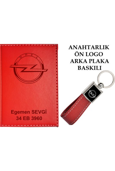 Promosyon Denizi Plakanıza ve Isminize Özel Lazer Baskılı Opel Logolu Kırmızı Ruhsat Kabı ve Anahtarlık Promosyon Denizi Plakanıza ve Isminize Özel Lazer Baskılı Opel Logolu Kırmızı Ruhsat Kabı ve Anahtarlık