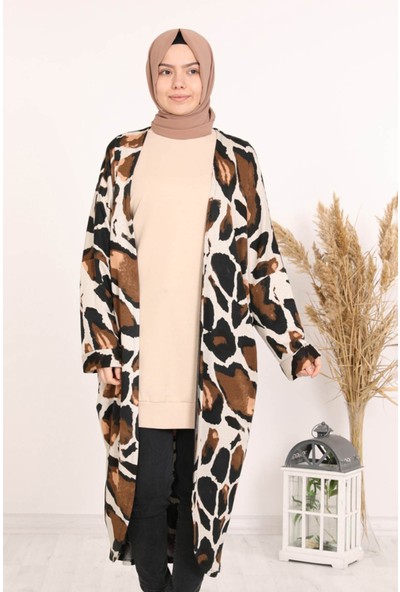 Nisaca Tesettür Giy Çık.ince Örme Yarasa Kol Tesettür Giy Çık | Qimene Taba Leopar