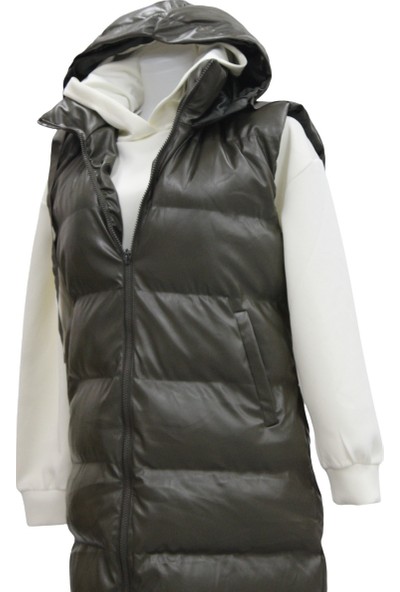 Cream Kadın Deri Yelek