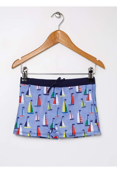 Limon Desenli Mavi Erkek Çocuk Şort Mayo