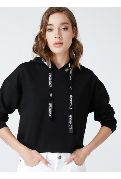 Aeropostale Y-Desert Kapüşonlu Uzun Kollu Regular Fit Düz Siyah Kadın Sweatshirt Aeropostale Y-Desert Kapüşonlu Uzun Kollu Regular Fit Düz Siyah Kadın Sweatshirt