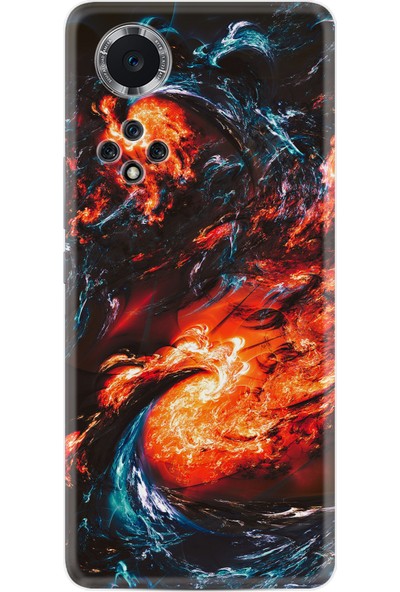 Kılıfland Huawei Nova 9 Kılıf Silikon Desen Özel Seri Fire Wave 1765