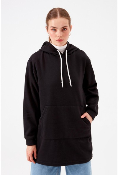 Muni Muni Kapüşonlu SWEATSHIRT-SIYAH-MD1751