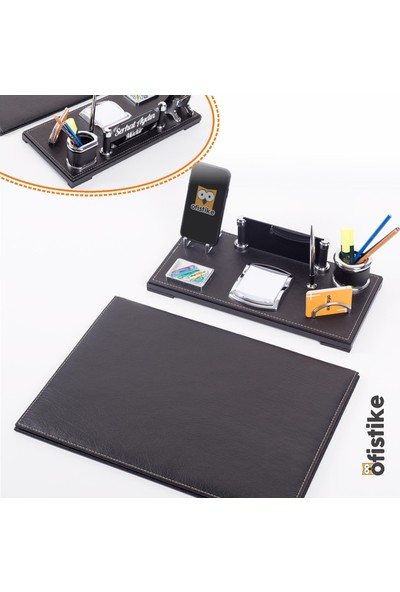 Ofistike Savona Ofis Deri Sümen ve Masaüstü Isimlik Seti