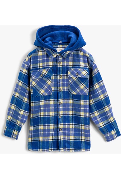 Koton Çıkarılabilir Kapşonlu Ekose Oduncu Gömlek Çift Cepli Koton Çıkarılabilir Kapşonlu Ekose Oduncu Gömlek Çift Cepli