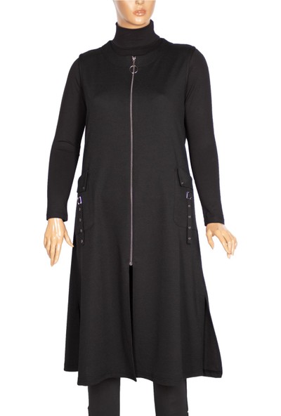 Hesna Kadın Azize Diz Boyu Spor Siyah Yelek Hesna Kadın Azize Diz Boyu Spor Siyah Yelek