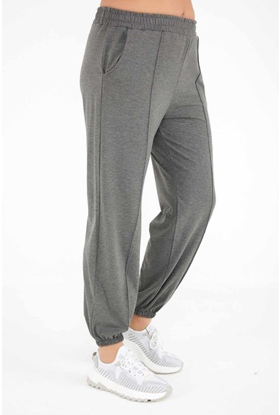 Escbutik Kadın Çizgi Detaylı Büyü Beden Eşofman Altı