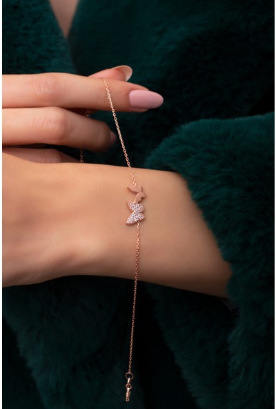 Laveranza 925 Ayar Gümüş Kelebek Tasarımlı Bileklik