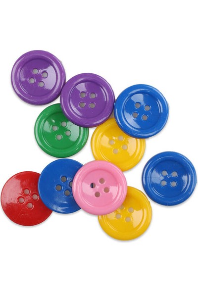 Simisso Karışık Renkli Düğme 32 Boy 25 mm 10 Adet Simisso Karışık Renkli Düğme 32 Boy 25 mm 10 Adet