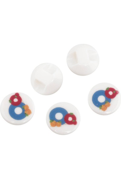 Simisso Harf Baskılı Düğme 5 Li O