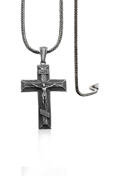 Bysilverstone 925 Ayar Gümüş Çarmıhta Isa Figürlü Haç Kolye