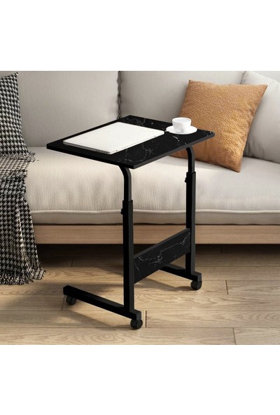 SC Dizayn Yükseklik Ayarlı Laptop Sehpası - Mermer (Tekerli) 60 x 40 cm SC Dizayn Yükseklik Ayarlı Laptop Sehpası - Mermer (Tekerli) 60 x 40 cm