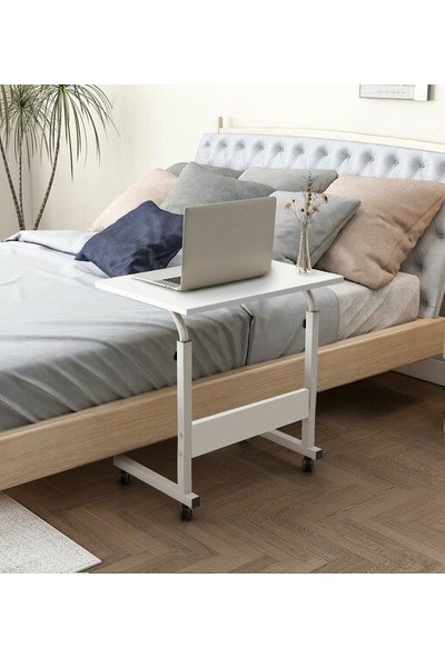 SC Dizayn Yükseklik Ayarlı Laptop Sehpası - Beyaz (Tekerli) 60 x 40 cm SC Dizayn Yükseklik Ayarlı Laptop Sehpası - Beyaz (Tekerli) 60 x 40 cm