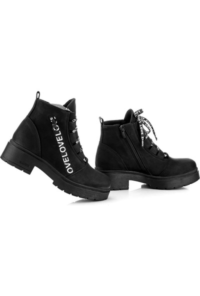 Classy Yanı Fermuarlı Postal Kar-Kış Bayan Bot - Siyah - 37 - ST01626-11731