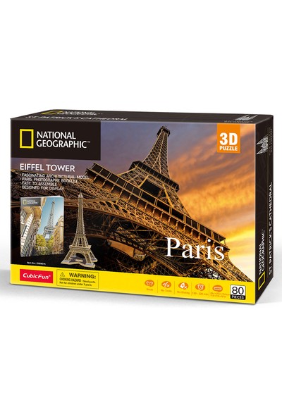 Cubic Fun Cubicfun National Geographic Eyfel Kulesi 3D Puzzle 80 Parça Cubic Fun Cubicfun National Geographic Eyfel Kulesi 3D Puzzle 80 Parça