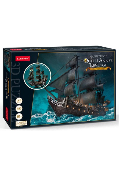 Cubic Fun Cubicfun Queen Anne's Revenge 3D Puzzle 293 Parça LED Işıklı Cubic Fun Cubicfun Queen Anne's Revenge 3D Puzzle 293 Parça LED Işıklı
