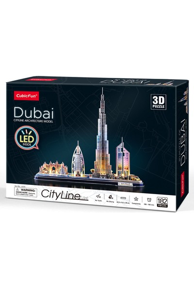 Cubic Fun Cubicfun Dubai 3D Puzzle 182 Parça LED Işıklı Cubic Fun Cubicfun Dubai 3D Puzzle 182 Parça LED Işıklı