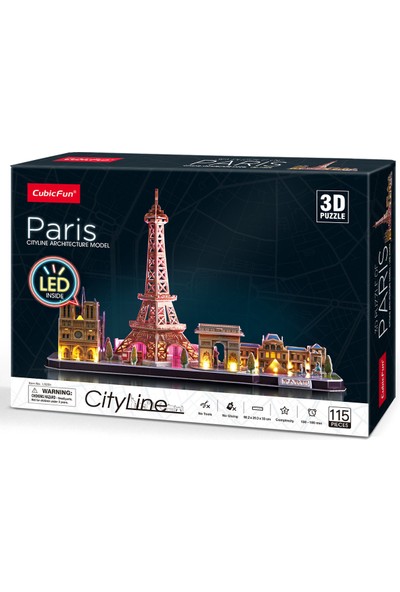 Cubic Fun Cubicfun Paris 3D Puzzle 115 Parça LED Işıklı Cubic Fun Cubicfun Paris 3D Puzzle 115 Parça LED Işıklı