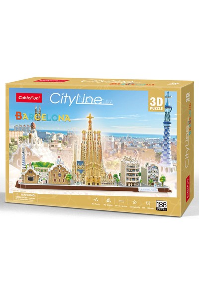 Cubic Fun Cubicfun Barcelona 3D Puzzle 186 Parça Cubic Fun Cubicfun Barcelona 3D Puzzle 186 Parça