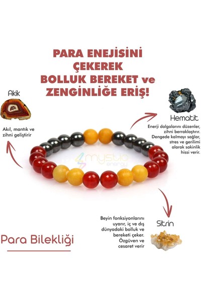 Mystic Energy Para,Bereket Ve Zenginlik Doğal Taş Tılsım Bilekliği