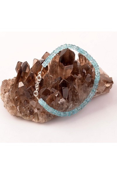 Taş Sandığı Apatit Taşı Gümüş Bileklik 4 mm ( Neon Apatit ) Taş Sandığı Apatit Taşı Gümüş Bileklik 4 mm ( Neon Apatit )